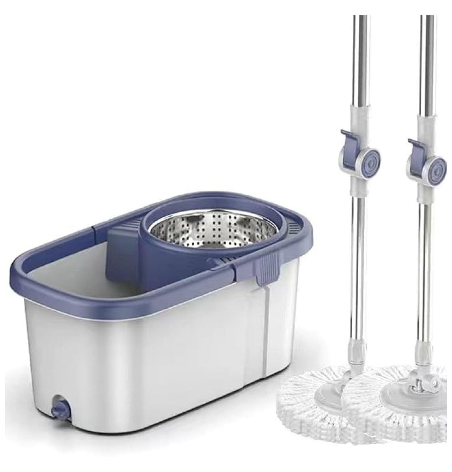 Mop and Buckets Sets with Stainless Steel Wringer, 8 Microfibre Mops ...