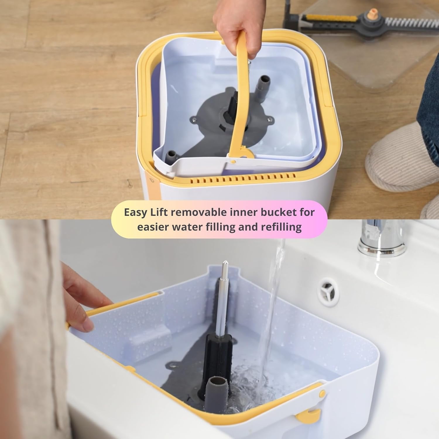 Mop and bucket system, detachable tank double bucket and rotary mop ...