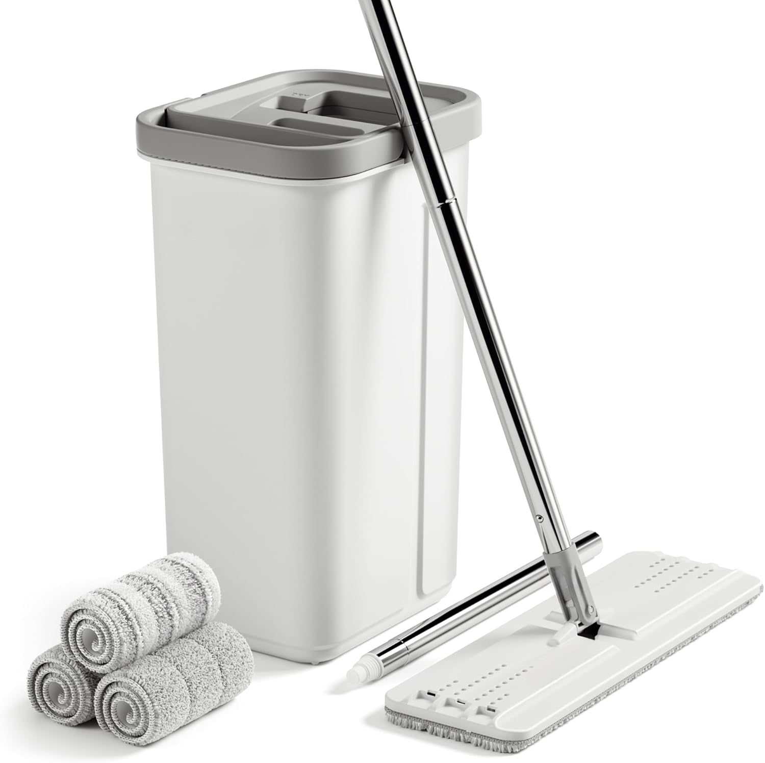 Mop and bucket with wringer set, hands-free tablet floor mop and bucket ...
