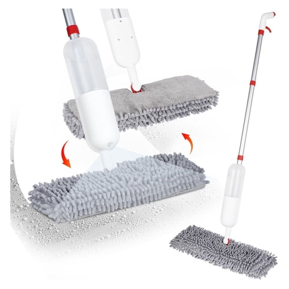 Mop for Floor Cleaning - 2-in-1 Double-Sided Microfiber Spray Mop with ...