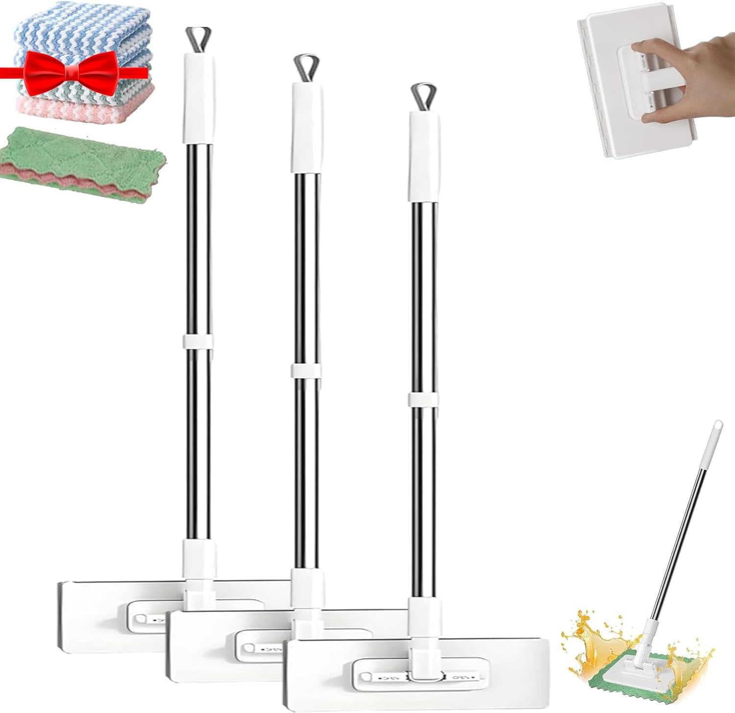 Mopa Desechable para Polvo, Small Sweeper Flat Mop with 5 Reusable ...