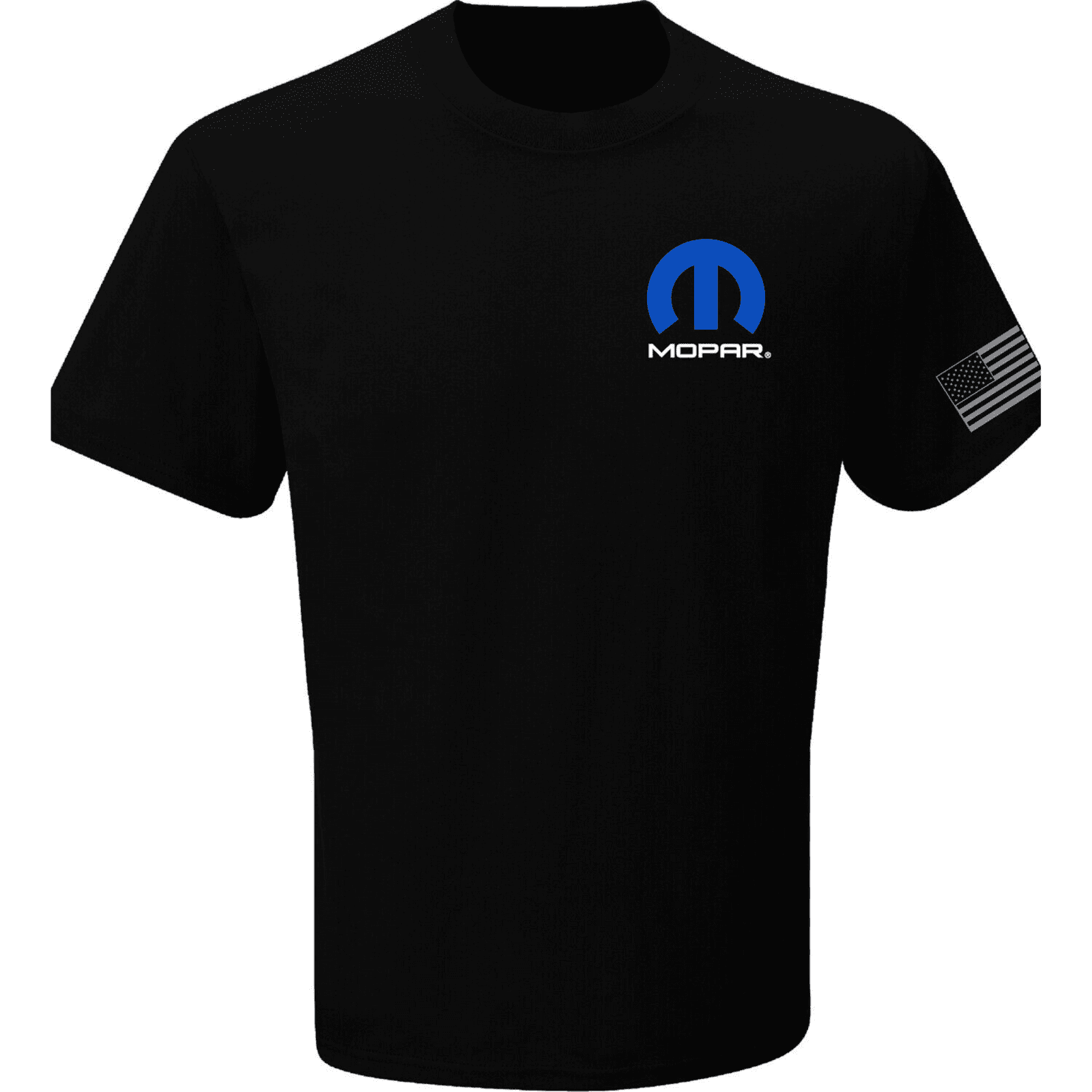 Mopar 1937 Logo Rally Stripe Short Sleeve Cotton T-Shirt Black Official ...