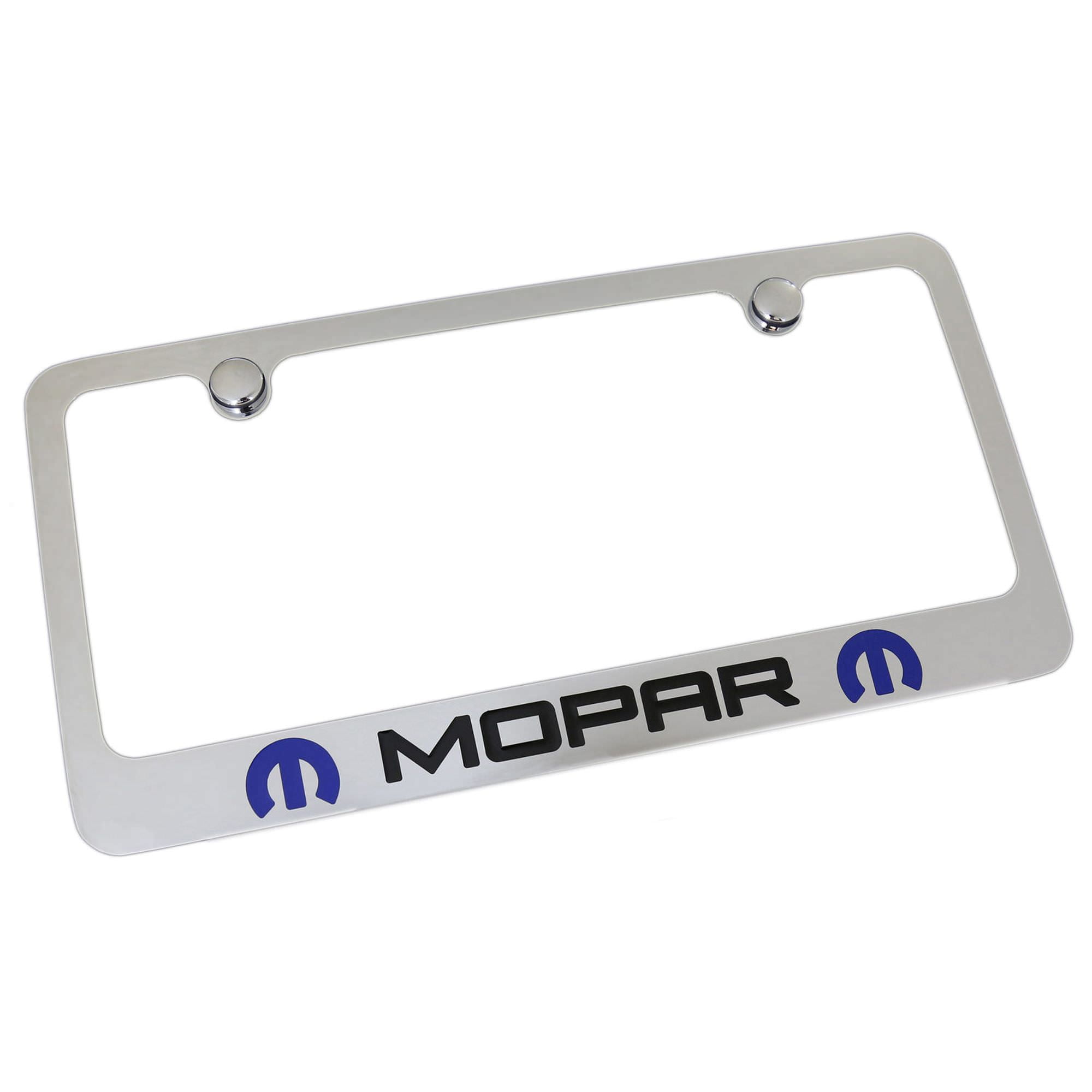 Mopar 2 Logo Chrome Metal License Plate Frame - Walmart.com