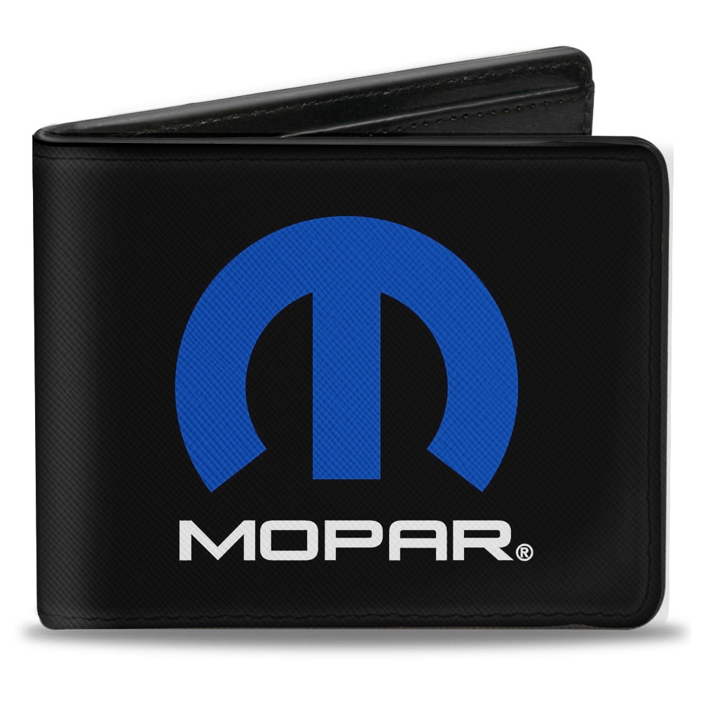 Mopar Wallet, Bifold, Mopar Logo Black Blue White, Vegan Leather ...