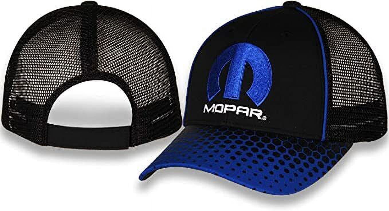 Mopar Logo Car Auto Racing Cap Mesh Trucker Hat Blue Black Officially ...