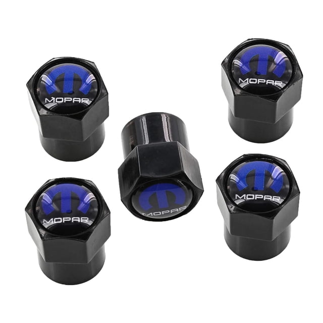 Mopar Logo Tire Valve Caps Set (Blue On Black) - Walmart Business Supplies