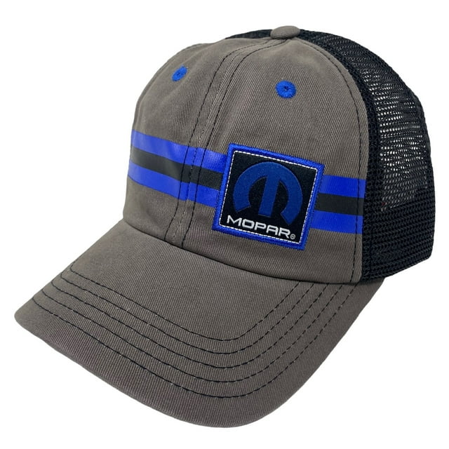 Mopar Men's Officially Licensed Patch Stripe Trucker Hat Cap - Charcoal ...