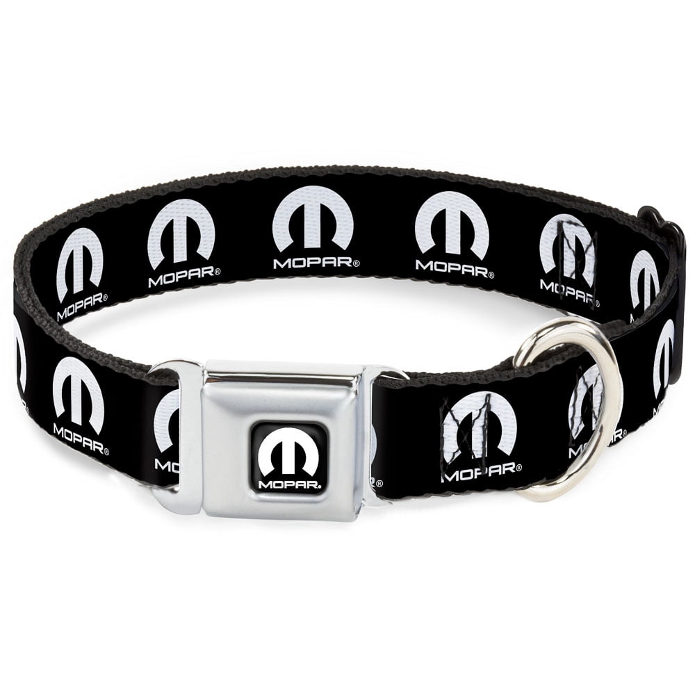 Mopar Pet Collar, Dog Collar Metal Seatbelt Buckle, Mopar Logo Repeat ...