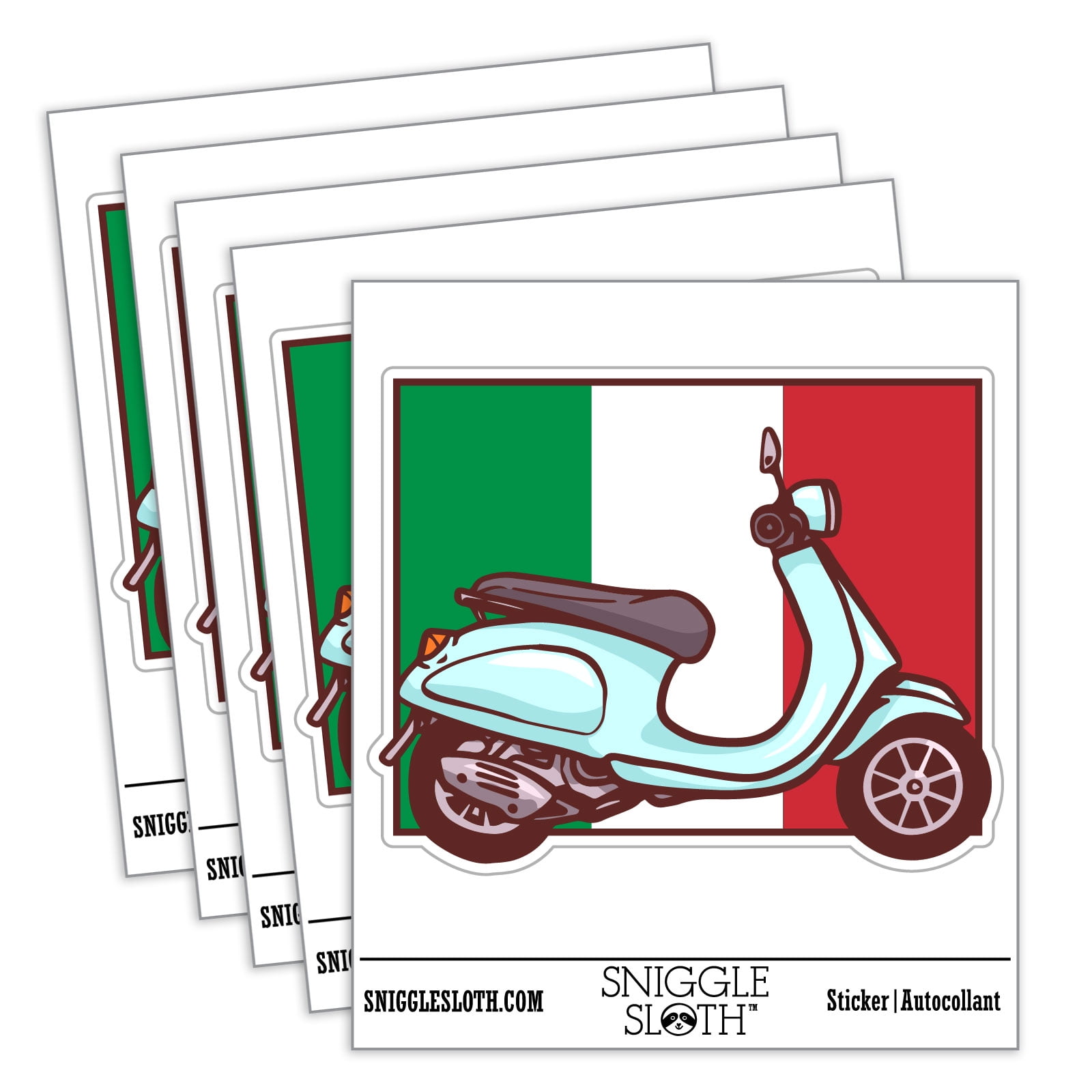 Moped Bike Italian Flag Vehicle Car Window Bumper Water Bottle Phone ...