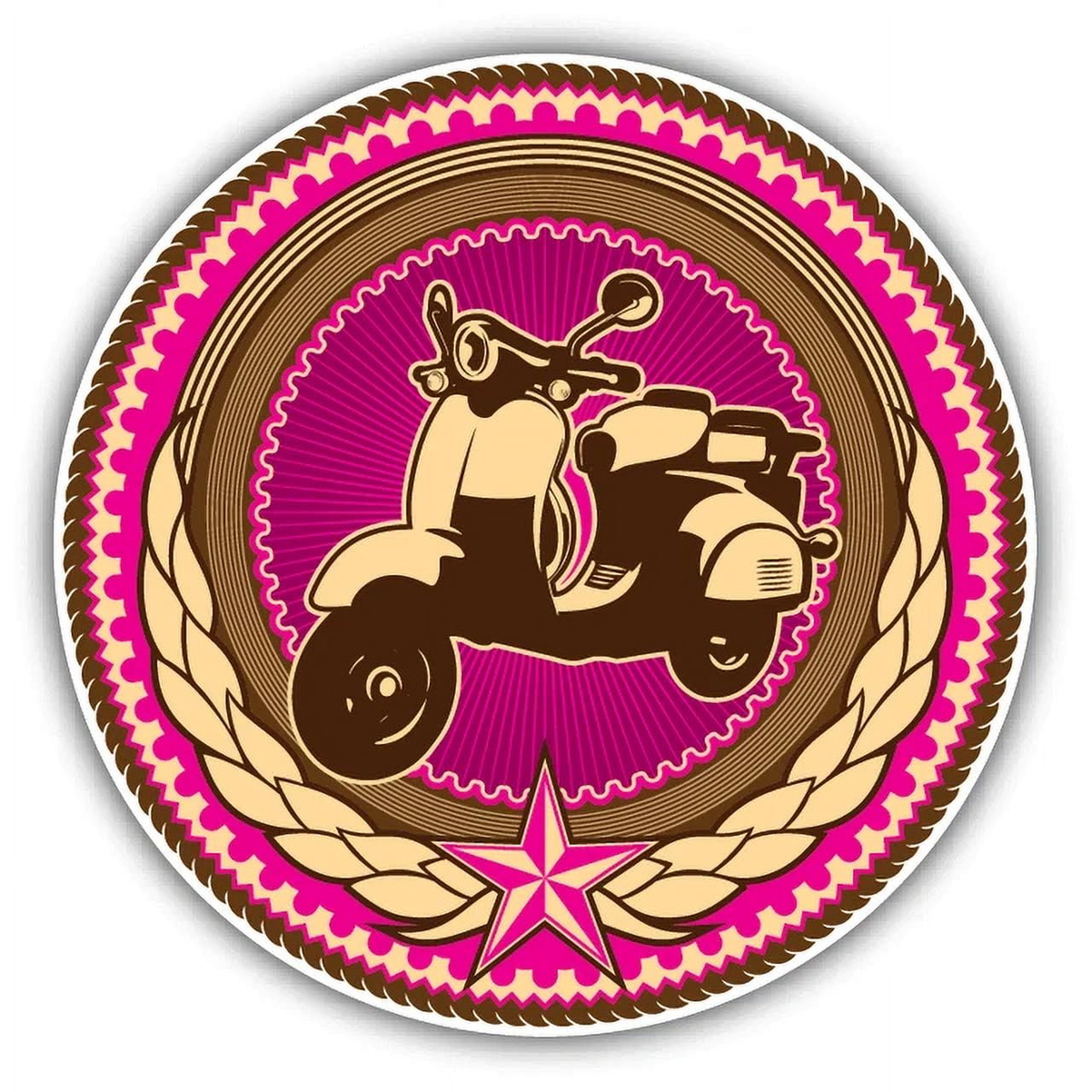 Moped Emblem Retro Auto Moto Car Sticker Phone Decal Water Bottle ...