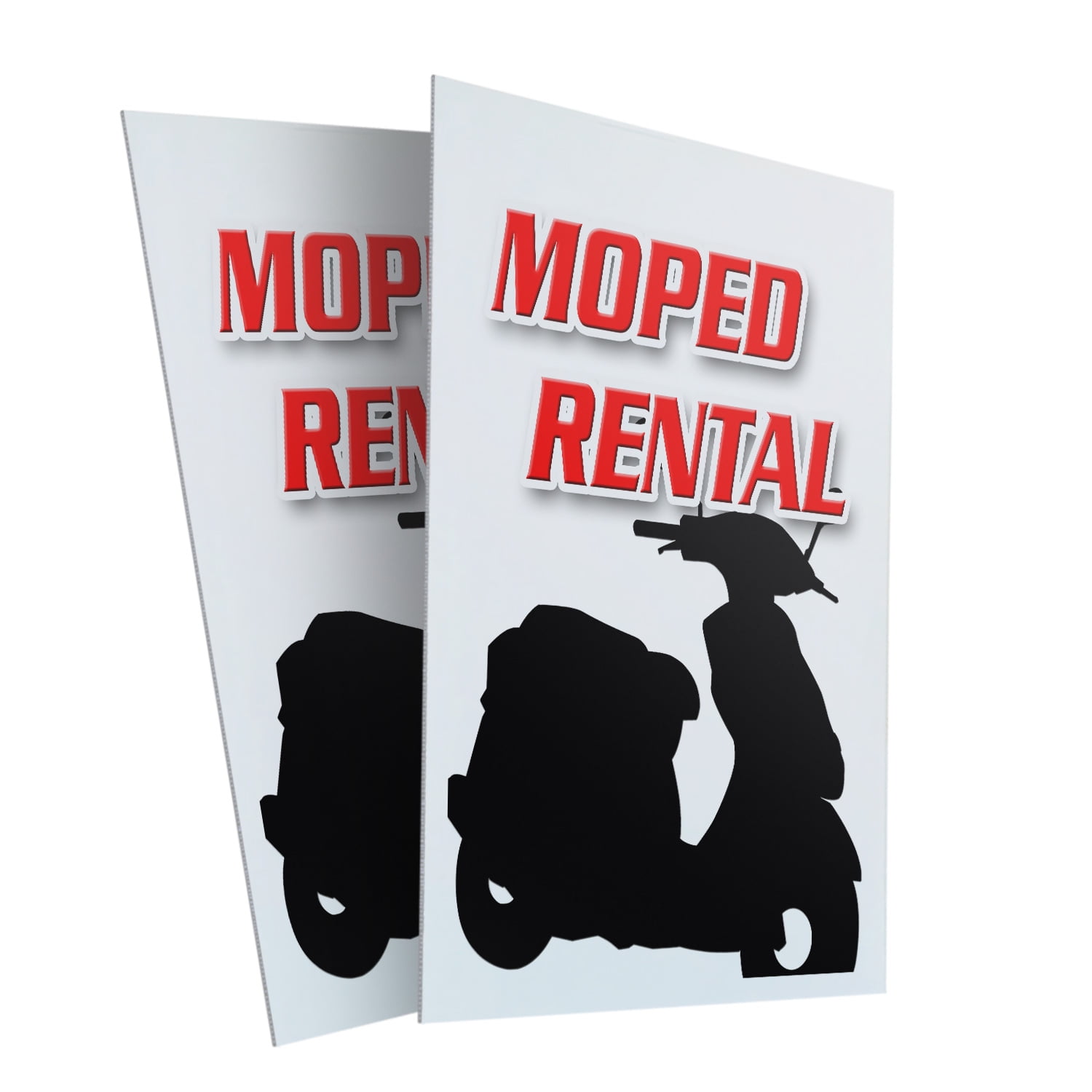 Moped Rental (2-PACK) 24" x 36" Plastic Signs | Sign Insert 4mm ...