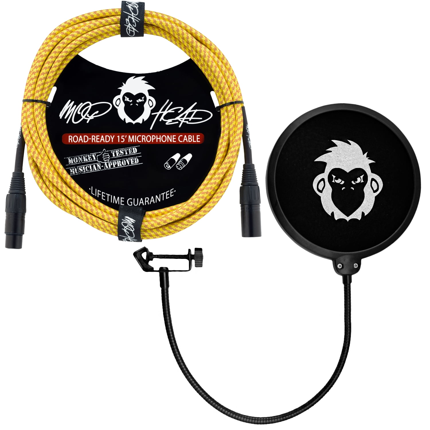 Mophead 15 Foot Double Insulated and Road Ready Braided XLR Male to XLR ...