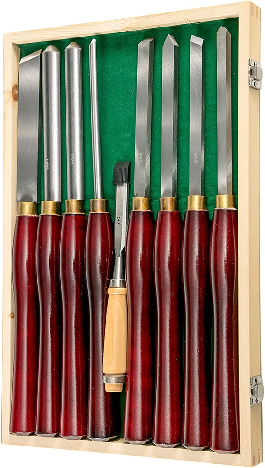 Mophorn Woodworking Lathe Chisel Set 8 Piece Set Lathe Chisel HSS Steel ...