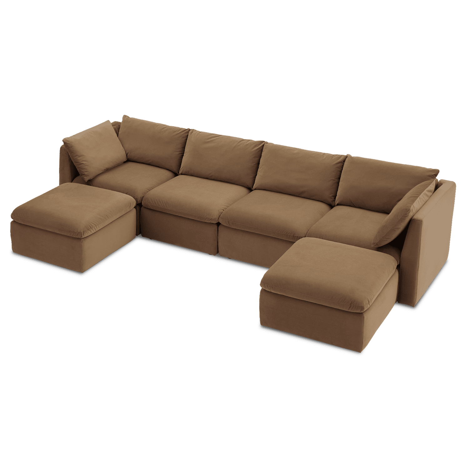 Mopio Convertible U Shape & L Shape Sectionals for Living Room, Brown ...