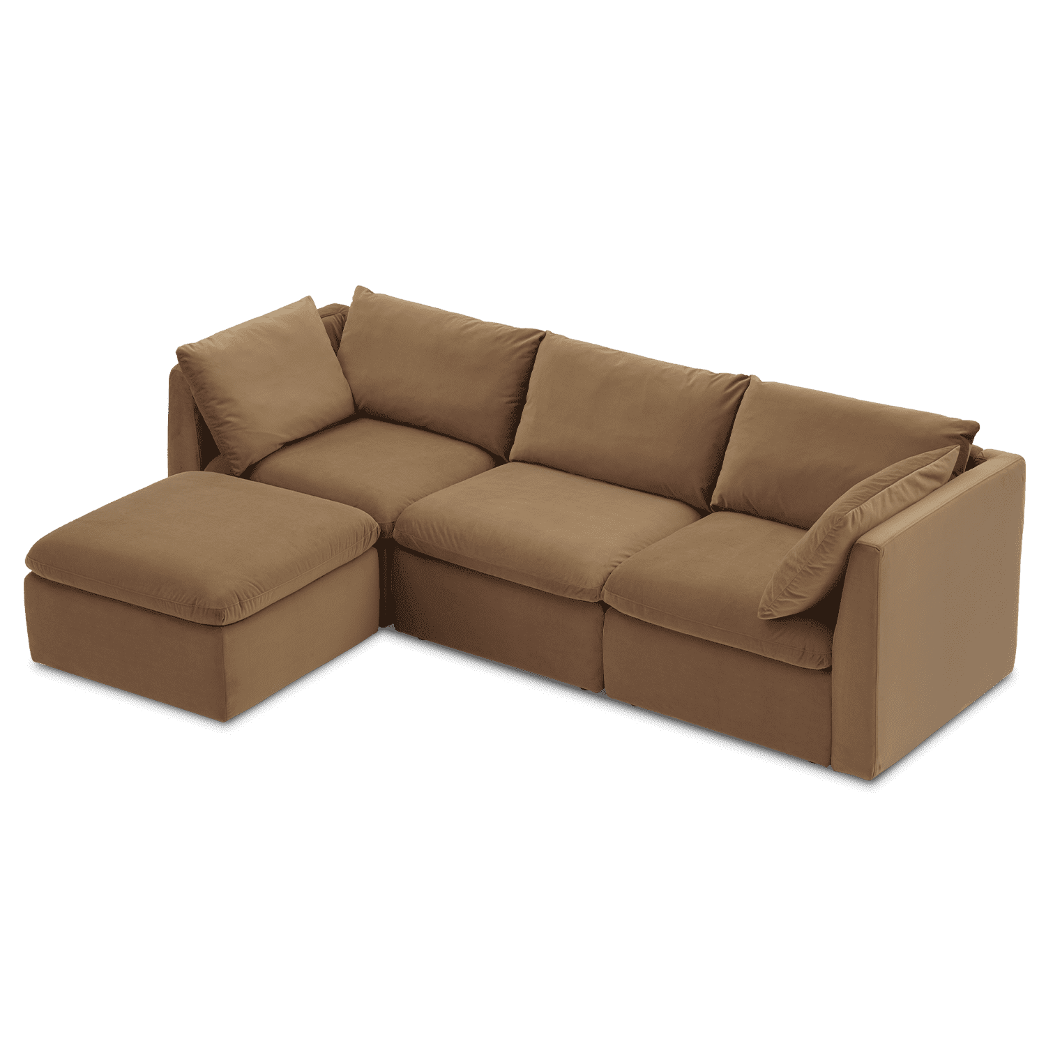 Mopio Convertible U Shape & L Shape Sectionals for Living Room, Brown ...