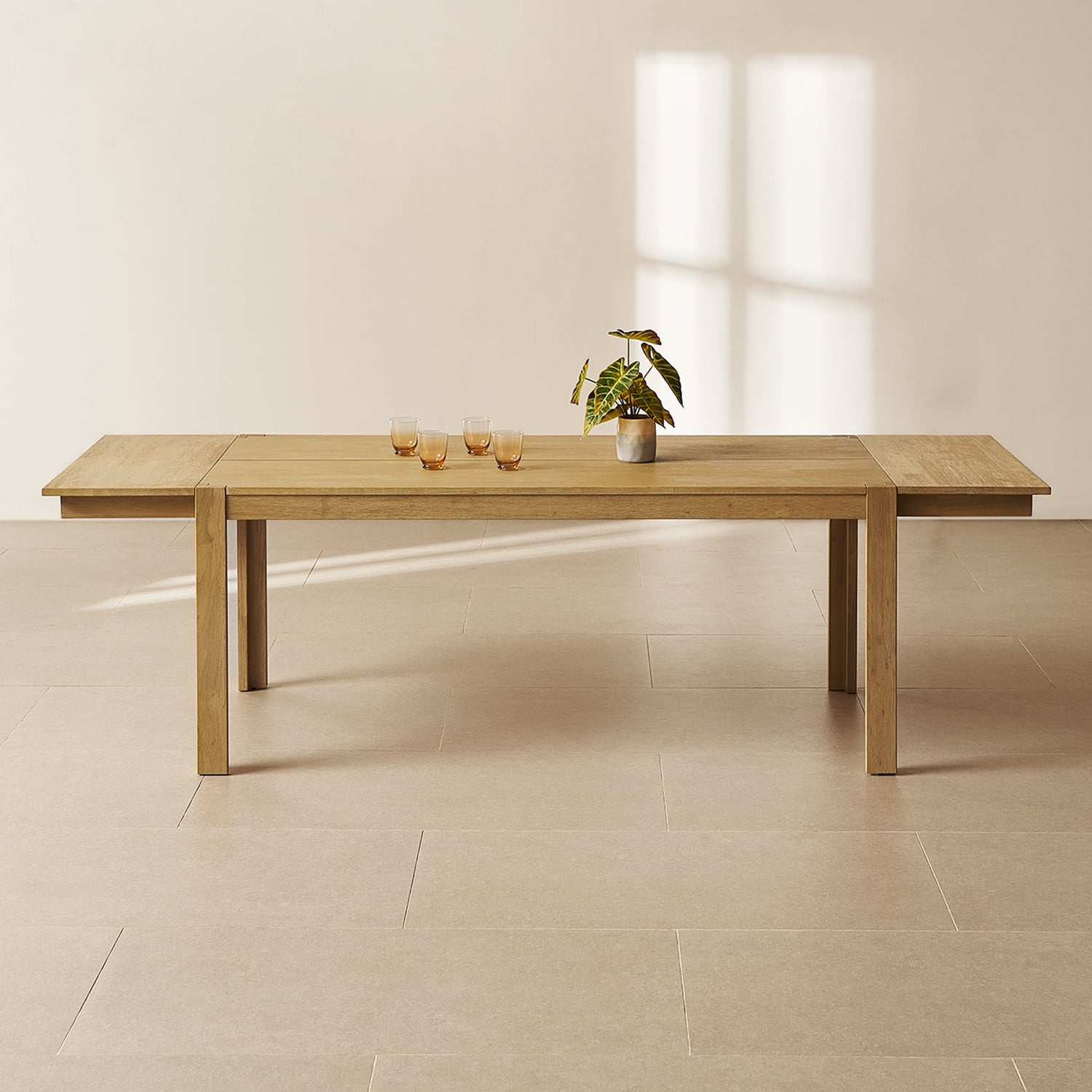 Mopio Logan Solid Wood 104" Extendable Dining Table, Modern Farmhouse ...