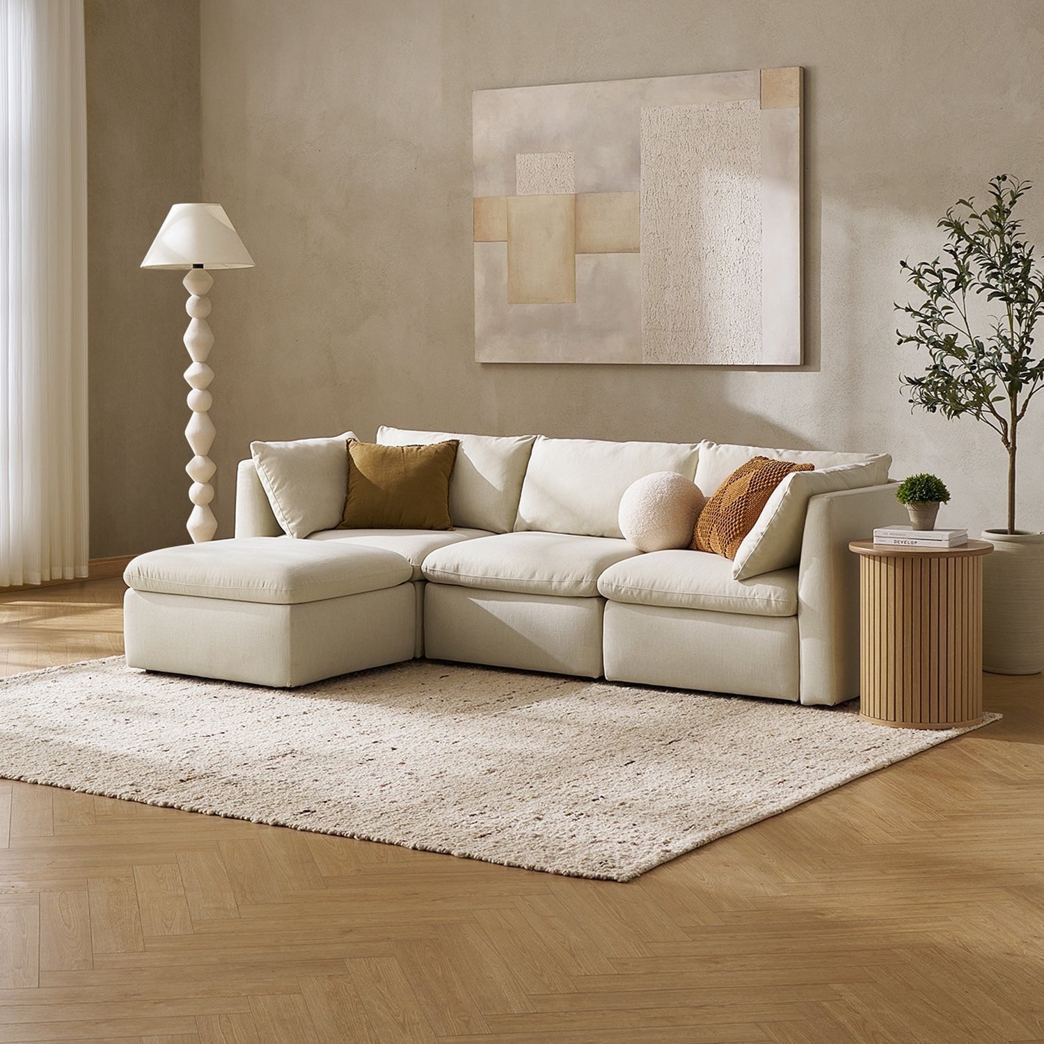 Mopio Macy Oversized Modular Sectional Sofa with Fully Removable Covers ...