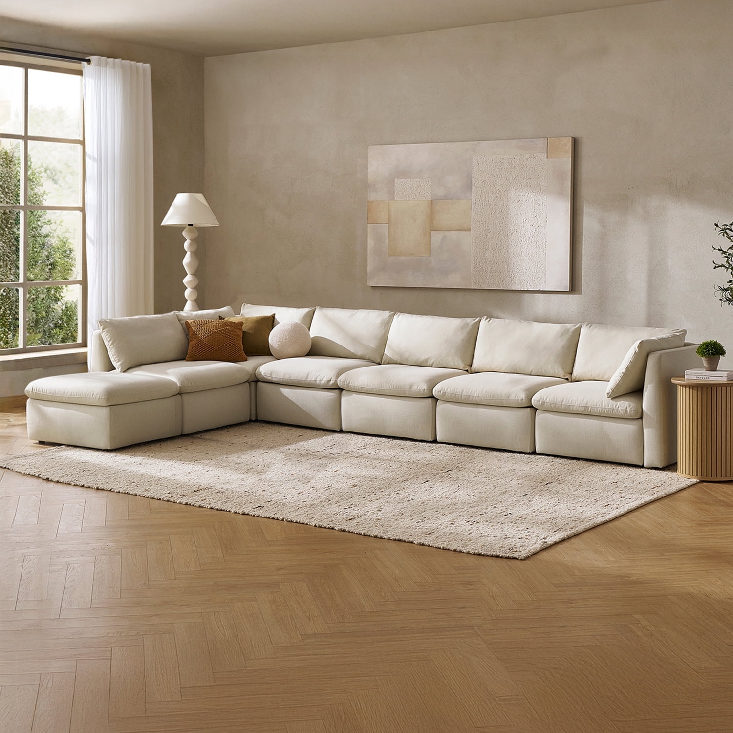 Mopio Oversized Modular Sectional Sofa with Fully Removable Covers and ...