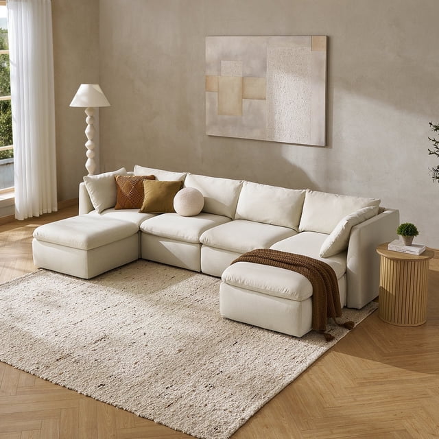 Mopio Oversized Modular Sectional Sofa with Fully Removable Covers and ...