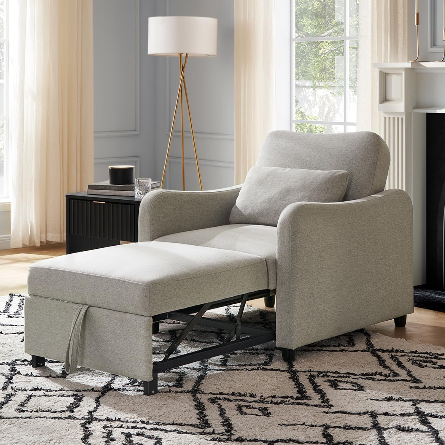 Mopio Sophie 4-in-1 Convertible Sleeper Chair/Lounge, Pull Out Sofa for ...