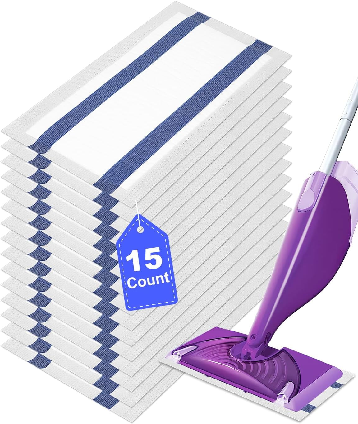 Mopping Pad Refill for Wet Jet Mop, 15 Pack Disposable Multi Surface ...