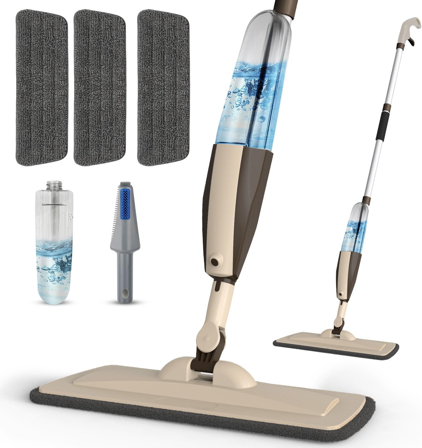 Mops for Floor Cleaning, 50 inch Spray Mop with 400ml Refillable Bottle ...