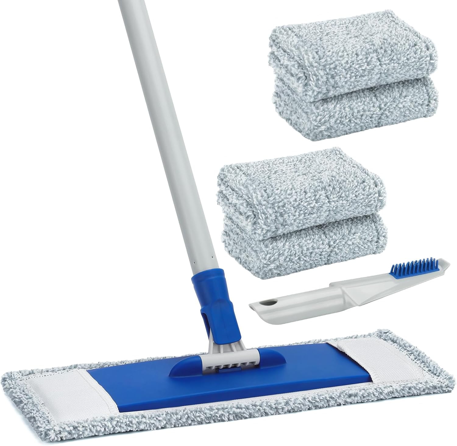 Mops for Floor Cleaning Microfiber Flat Mop with 4 Washable Mop Pads 57 ...