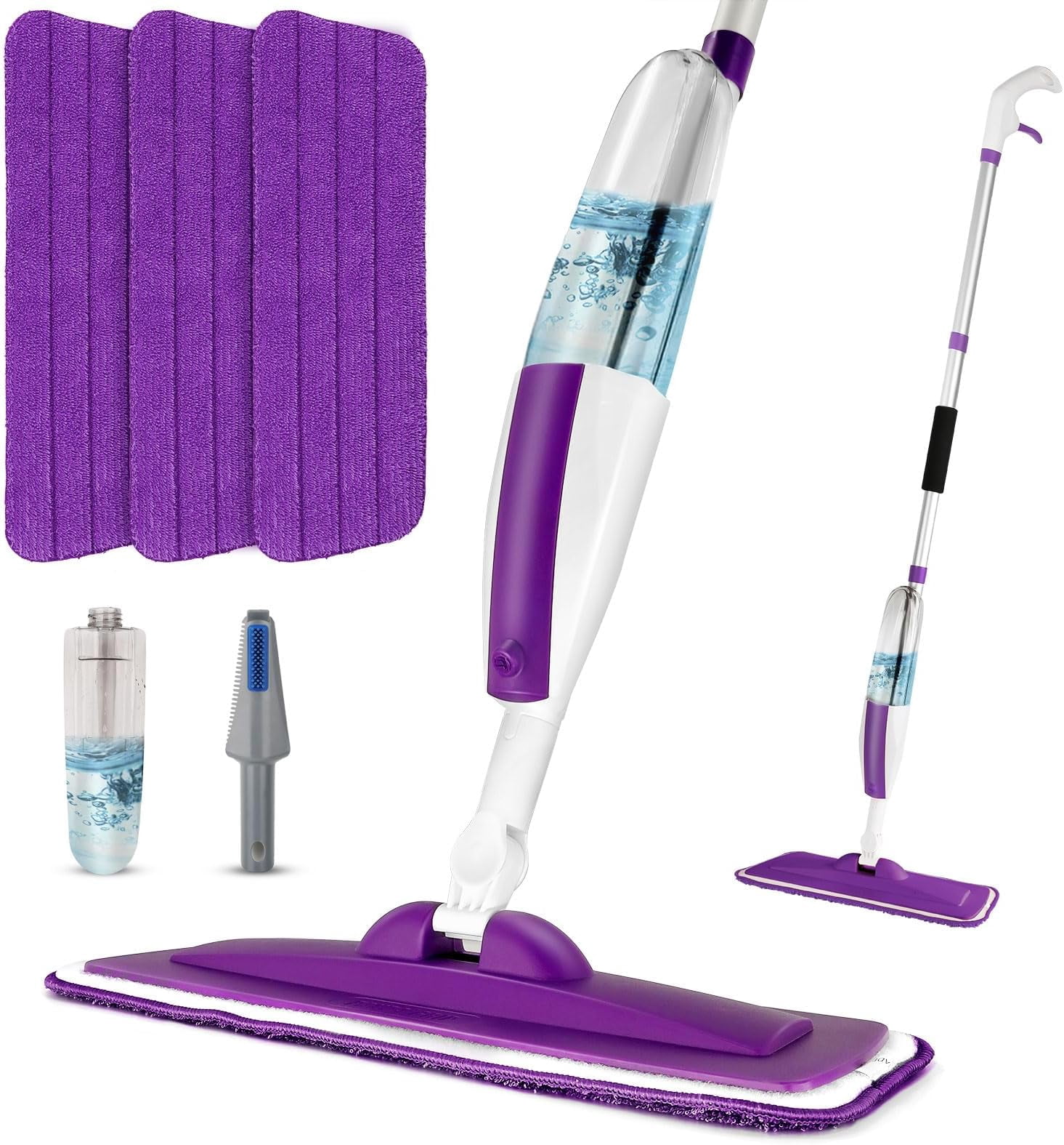 Mops for Floor Cleaning Wet Mop with 14 oz Refillable Bottle and 3 ...
