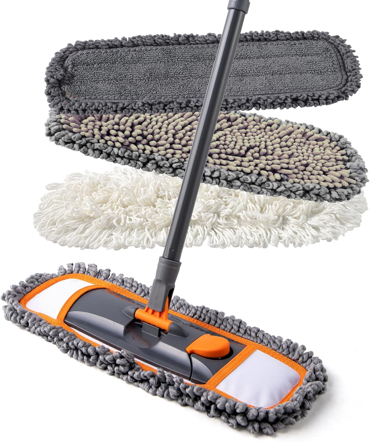 Mops for Floor Cleaning with 3 Different Washable Pads and Extendable ...