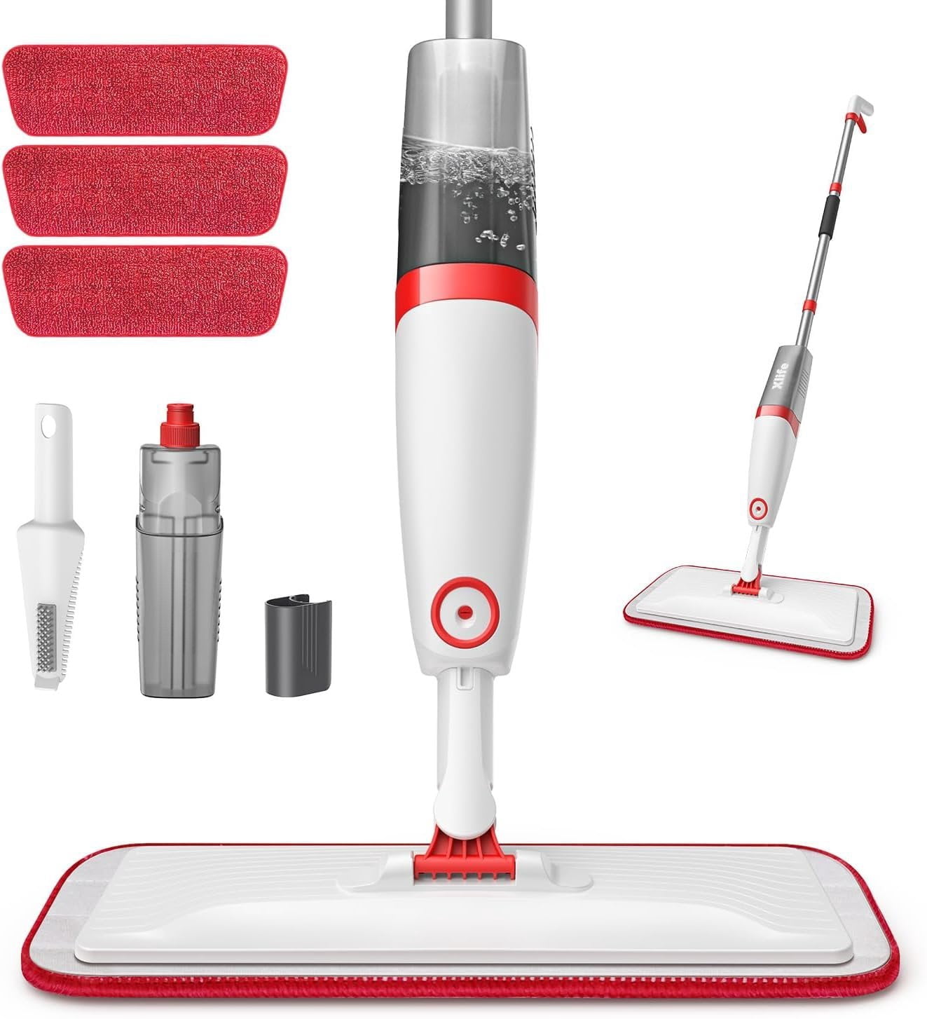 Mops for Floor Cleaning with 3 count Washable Pads, Wet Dry Mop for ...