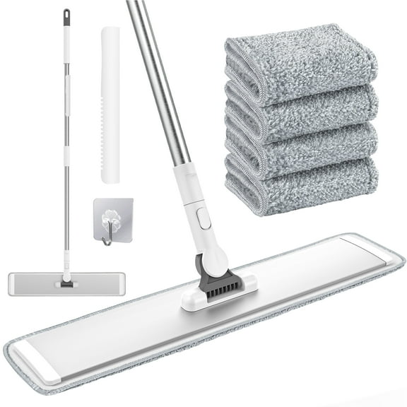 Microfiber Flat Mops for Floor Cleaning, Wet Dry and Dust Mop with 4 ...