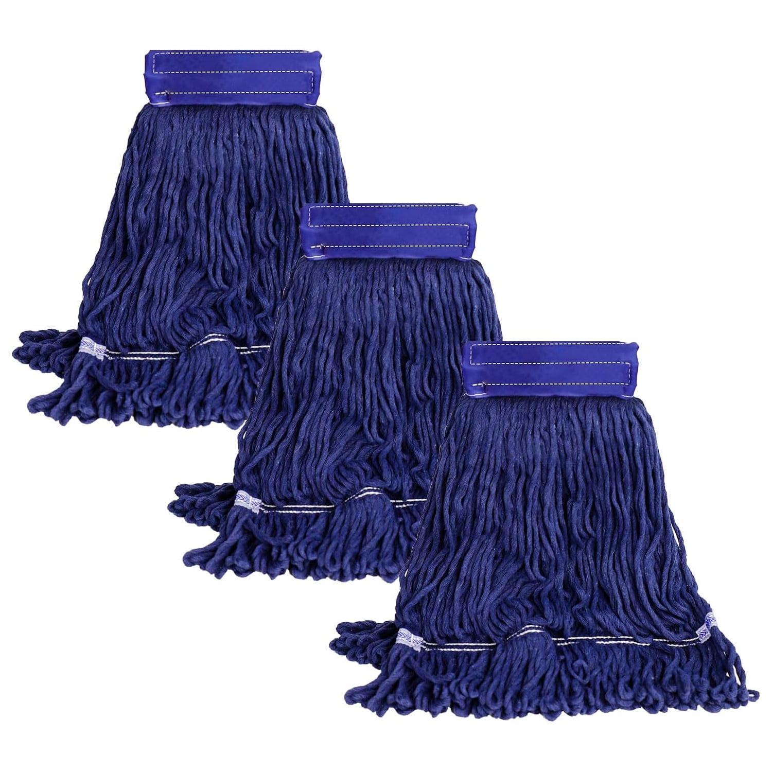 Moptimistic 16oz Looped Yarn Floor Mop Head | Pack of 3 | Blue Color ...