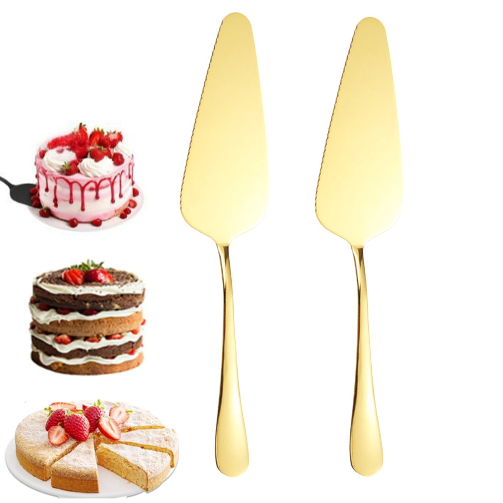 Moqsnm 2-Piece Premium Cake Cutting Set, Stainless Steel Cake Server ...