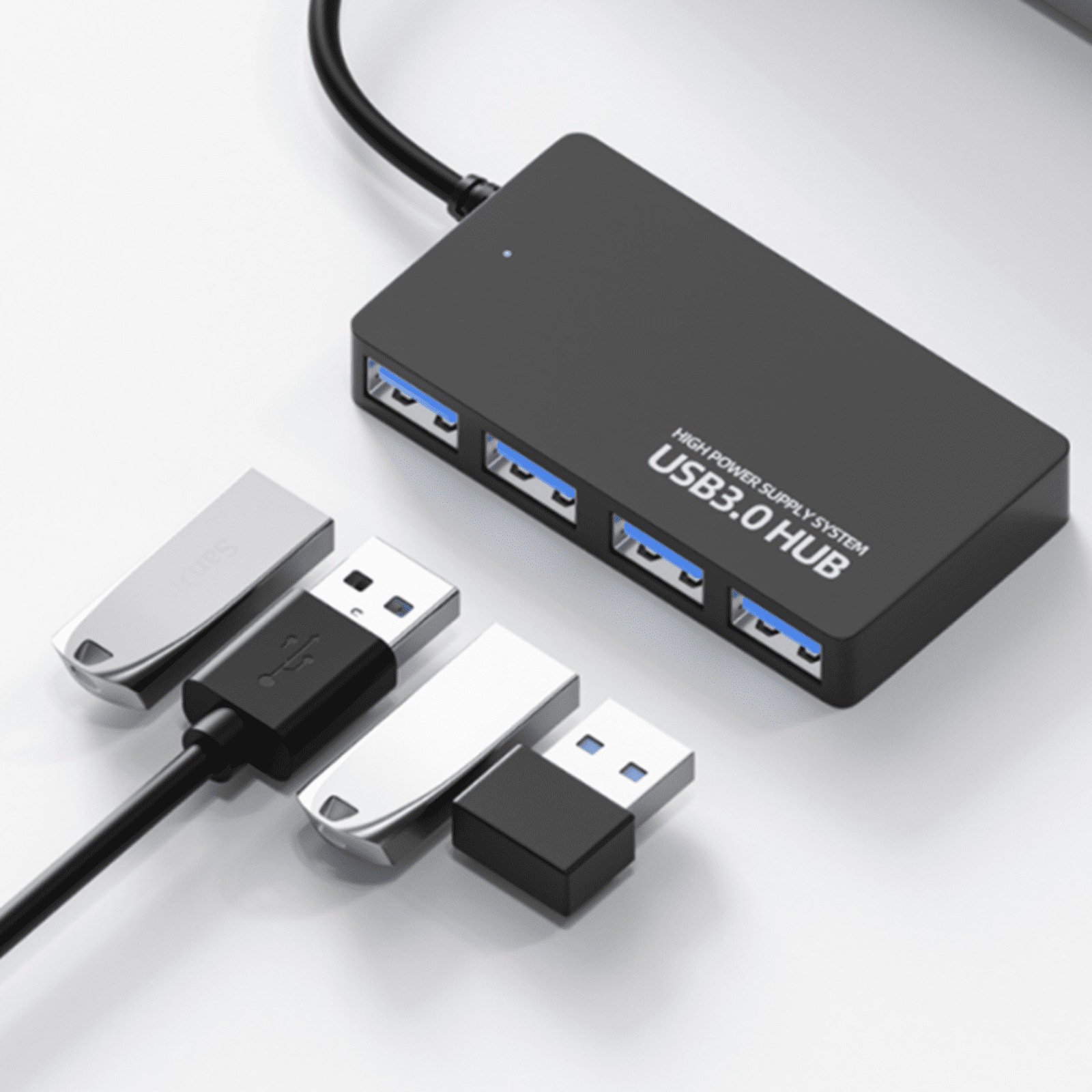 Moqsnm 5Gbps Speed 4-Port USB 3.0 Portable Compact Hub Adapter For PC ...