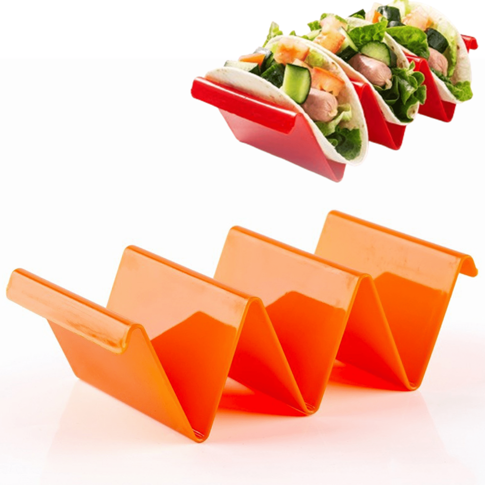 Moqsnm Colorful Taco Holder Stands Set of 1 - Premium Large Taco Tray ...