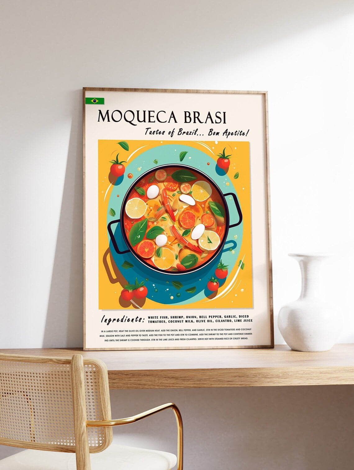 Moqueca Brasi Brazilian Food Poster, Brazil Food Print, Latin American ...