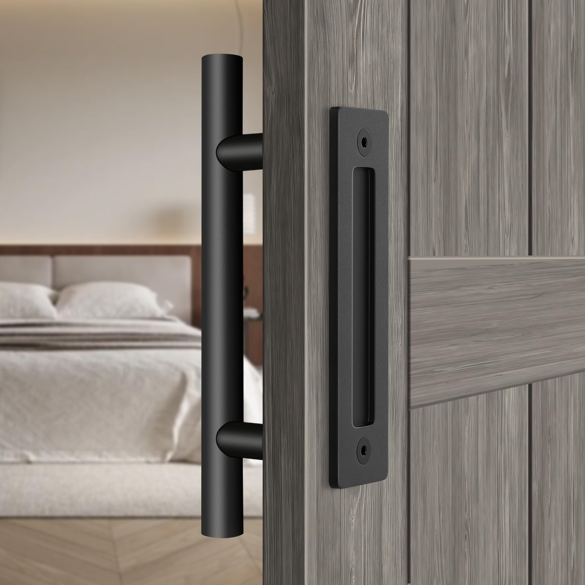 Moquin Pull and Flush Handle Set, 11 Inch Round Heavy Duty Sliding Barn ...