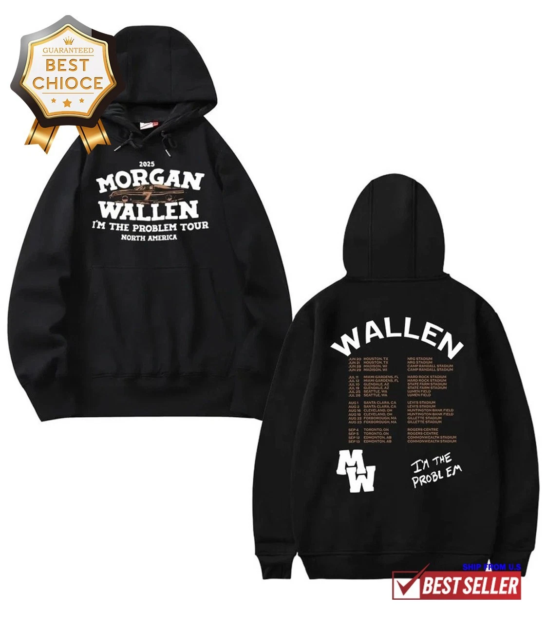 Mor.gan Wa.llen I’m The Problem North America Tour 2025 Hoodie ...