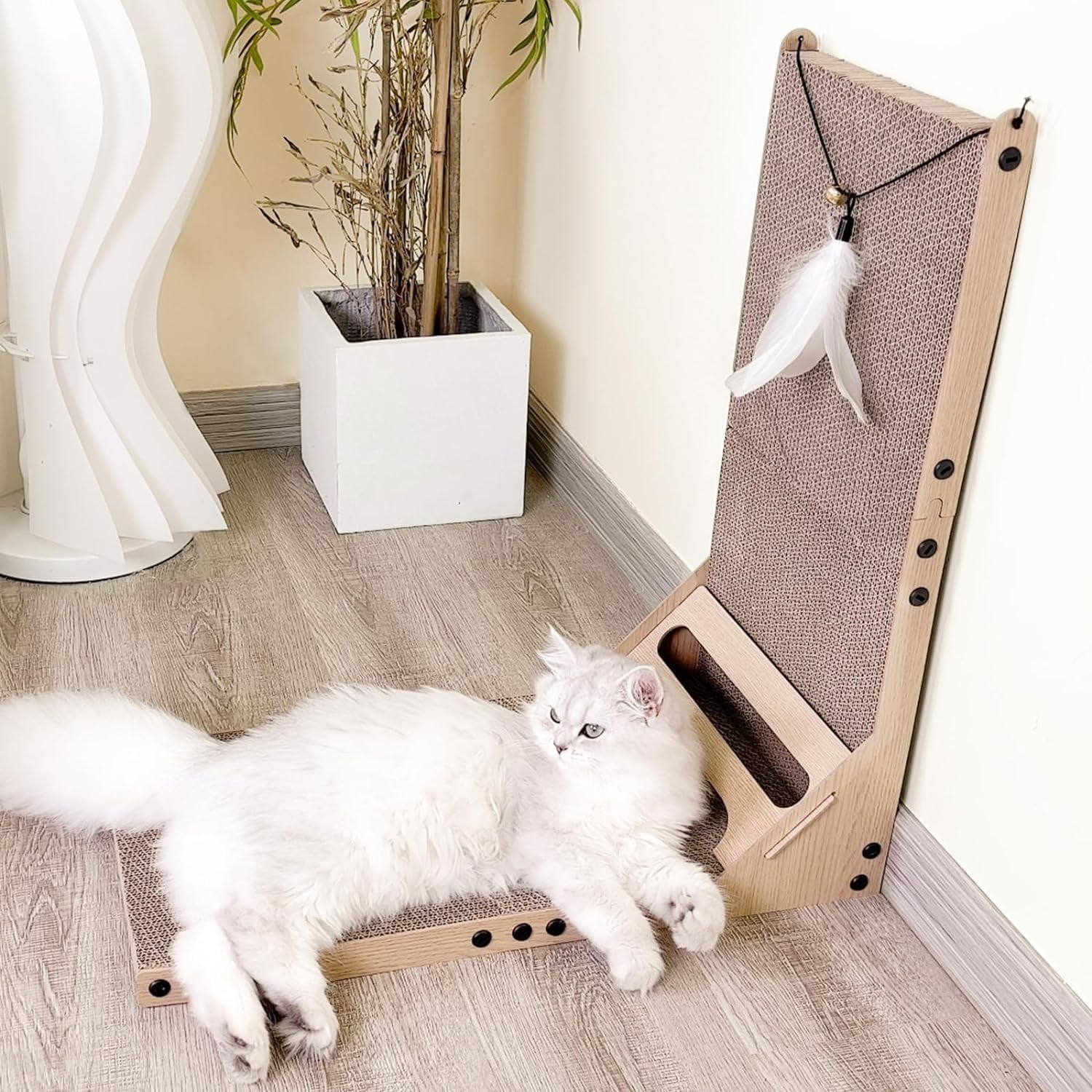 Cat Scratcher for Indoor Cats Durable Corrugated Cardboard L Shaped ...