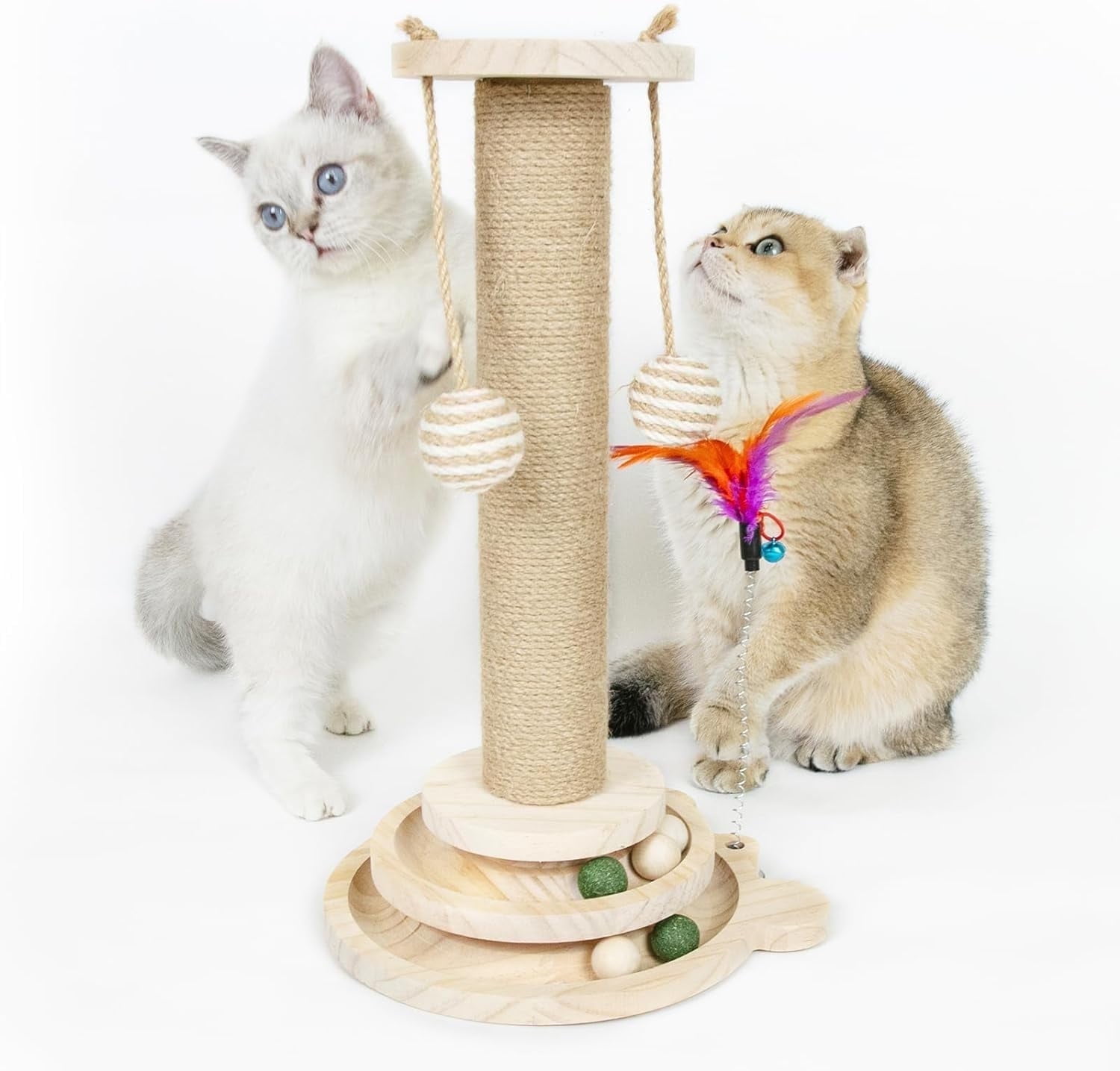 Mora Pets Cat Scratching Post for Indoor Cats Interactive Sisal Cat ...