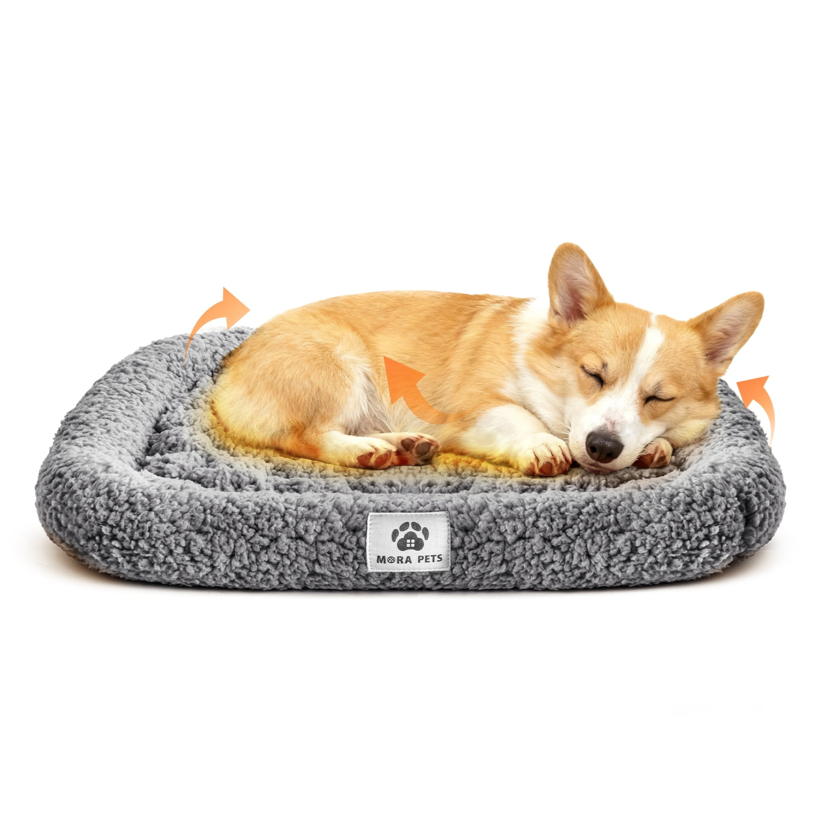 Mora Pets Self Warming Bolster Cat Bed with Anti-Slip Bottom & Washable ...