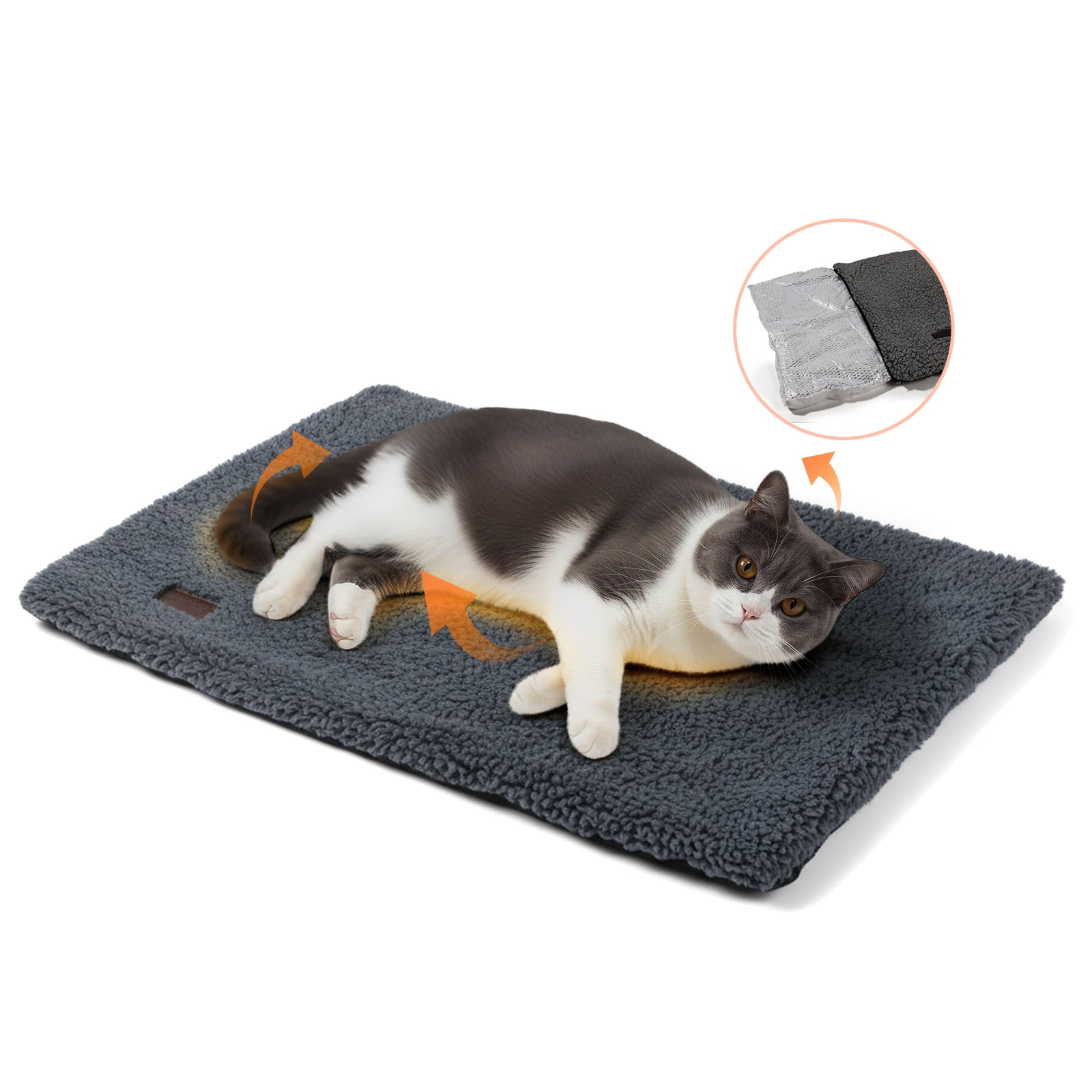 Self Warming Cat Bed for Indoor Cats Fluffy Self Heating Pet Pad with ...
