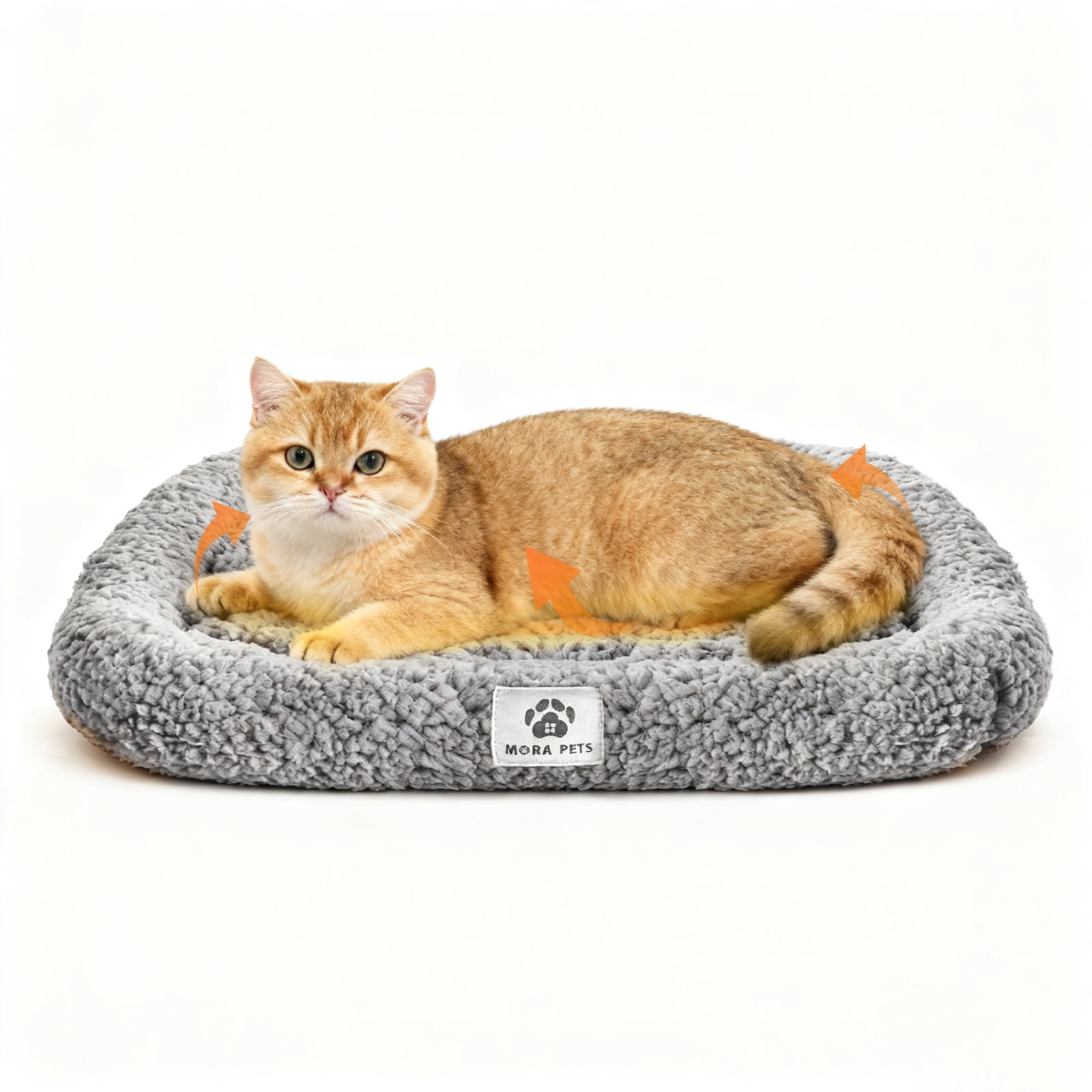 Pawtasy Self Warming Bolster Cat Bed, 19x17, Anti-Slip Cover - Walmart.com
