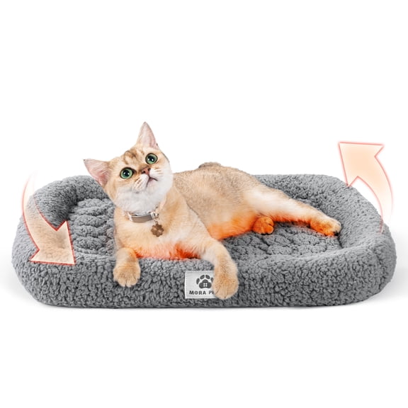 Mora Pets Self Warming Cat Bed for Indoor Cats Fluffy Self Heating Pet ...