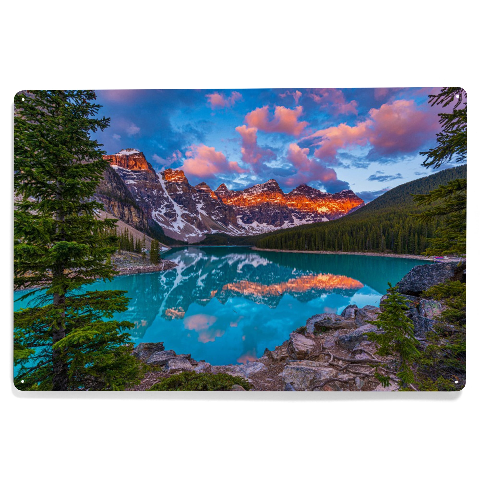 Moraine Lake, Banff Alberta Rock Mountains (12x18 Aluminum Art, Indoor ...