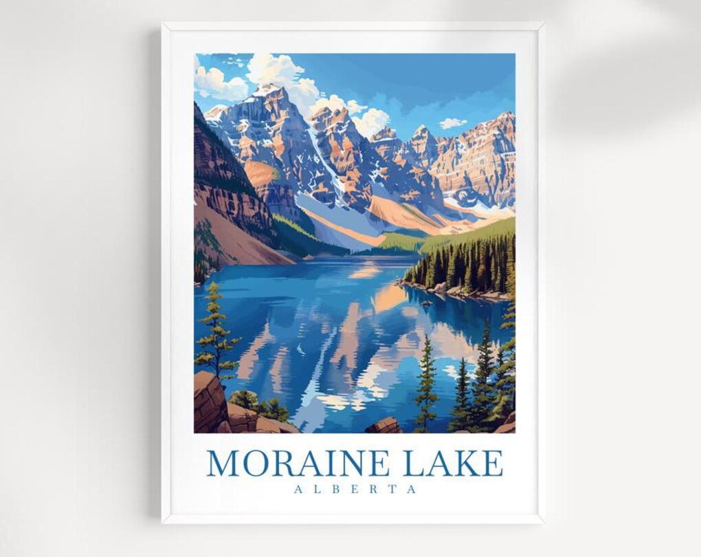 Moraine Lake Travel Print Wall Art Banff National Park Wall Hanging ...