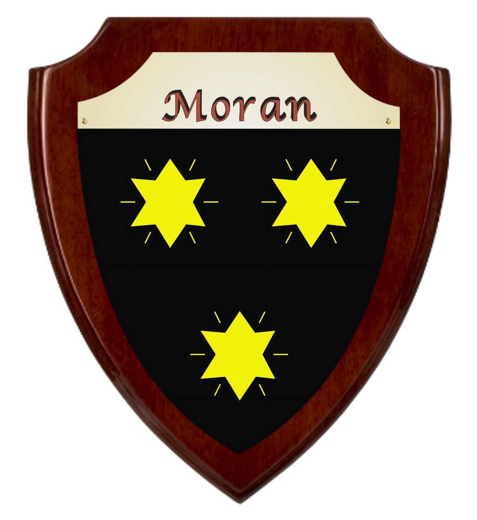 Moran Irish Coat of Arms Shield Plaque - Rosewood Finish - Walmart.com