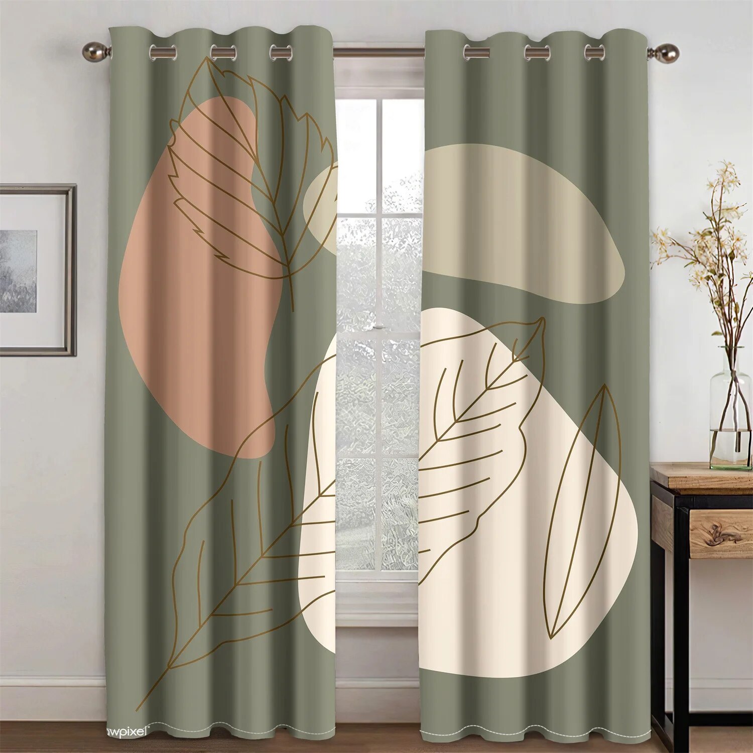 Morand Abstract Geometric art Modern Boho Aesthetic Eleganc Drape ...