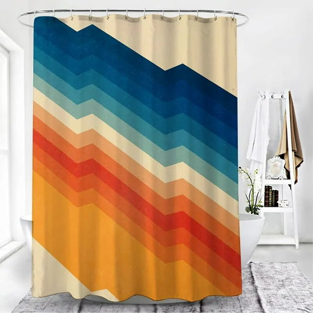 Morandi Abstract Art Shower Curtain Waterproof Polyester Fabric Modern