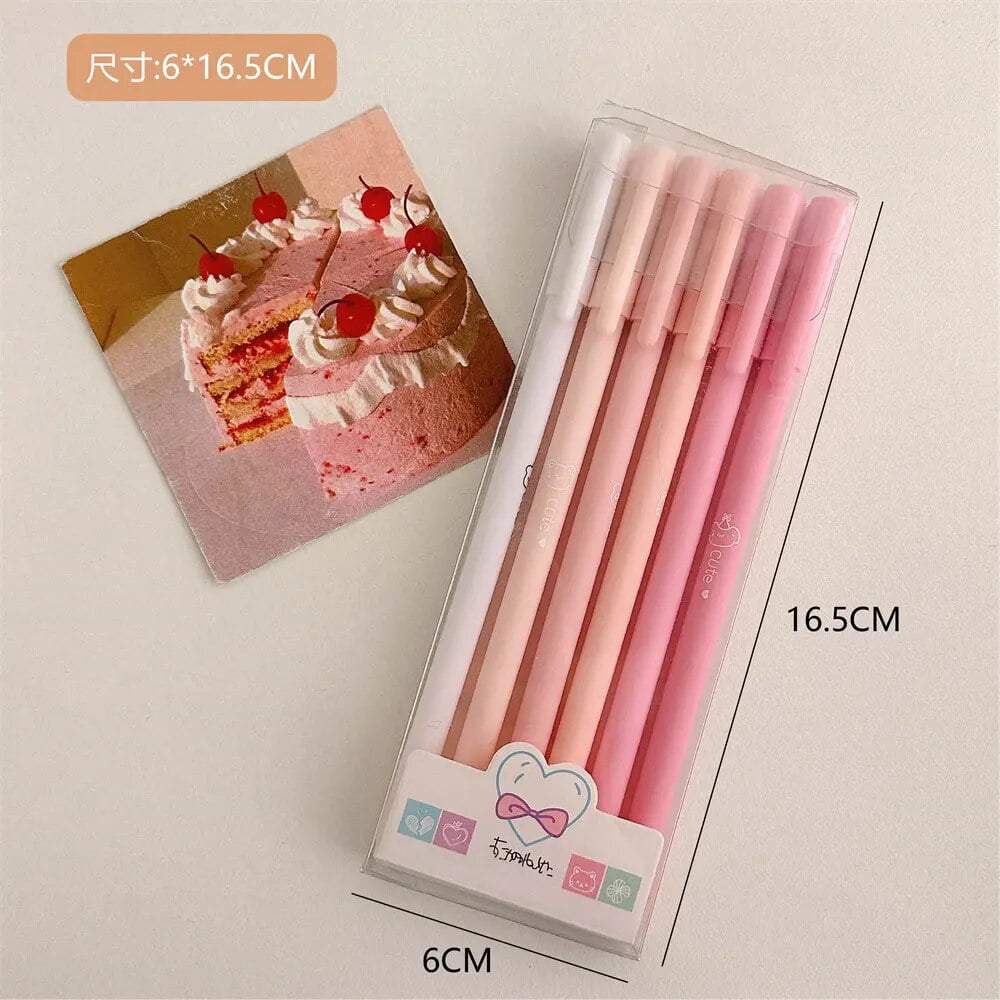 Morandi Color Box Pen Black Gel Pen Set Box Of 6 Student Stationery ...